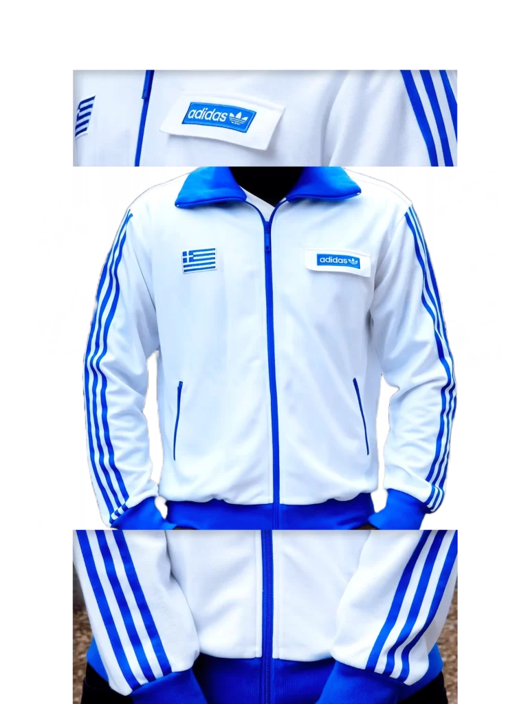 Men's 2003 Greece Track Top by Adidas: Natural - EnLawded